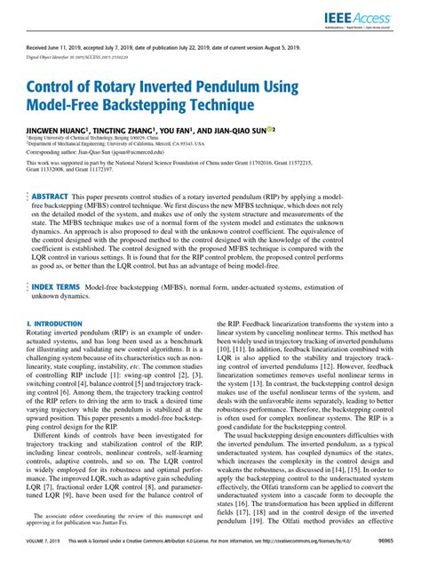 control of rotary inverted pendulum using model free backstepping