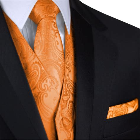 Black Suit Orange Tie