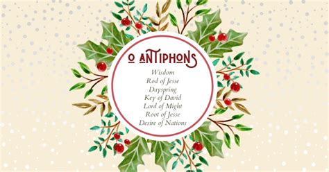 The Great O Antiphons Of Advent The Catholic Miscellany