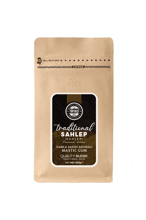 By Tüfekçi Damla Sakızlı Salep Içecek Tozu Gerçek Şeker Yoğun Aroma 250 Gr 10 Bardak Clipsli