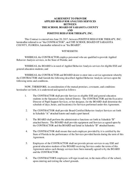 Fillable Online Aba Service Agreement And Consent Form Fax Email Print