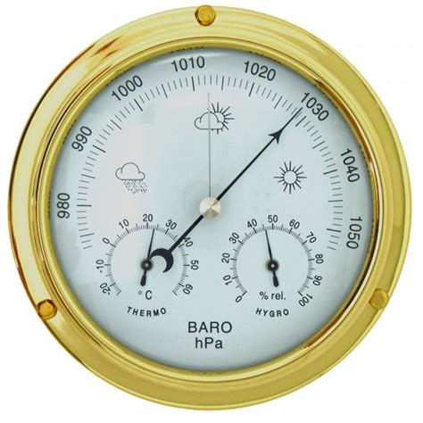 Tabic Clocks Solid Brass Barometer With Hygrometer And Thermometer
