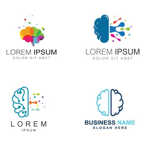 Brain Logo Brain Logo With Combination Of Technology And Brain Part