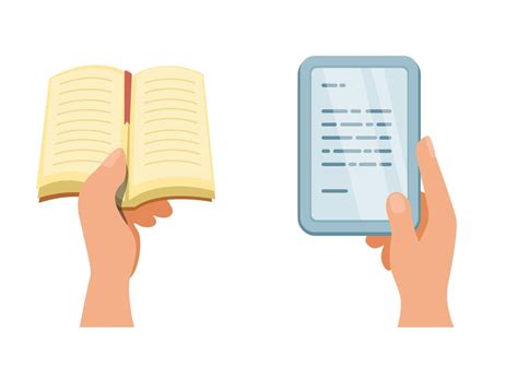 Mano Participación Libro Y Tableta Libro Electronico Literatura Educación Símbolo Conjunto