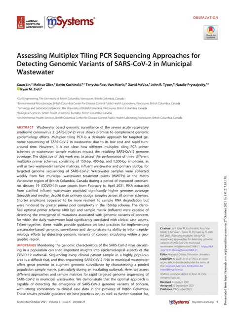 Pdf Assessing Multiplex Tiling Pcr Sequencing Approaches For