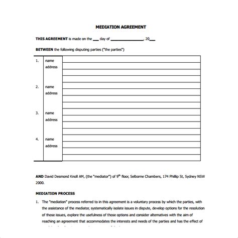 Mediation Statement Template Social Media Template
