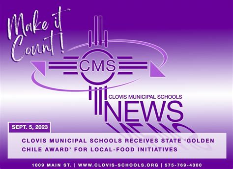 Clovis Municipal Schools Receives State ‘golden Chile Award For Local Food Initiatives