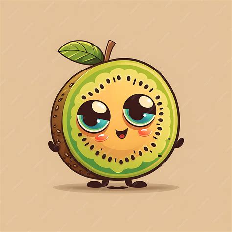 Premium Photo Cute Kiwifruit Digital Art Style Colorful Cartoon