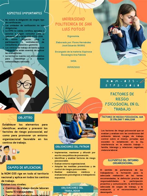 Triptico Nom 035 180892 Pdf Ciencias De La Salud