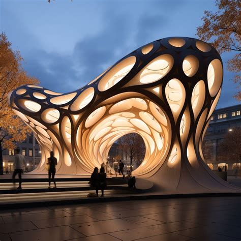 Parametric Architecture For Urban Woodenfuturistic