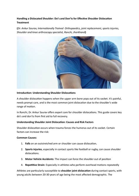 Ppt Handling A Dislocated Shoulder Dos And Donts For Effective