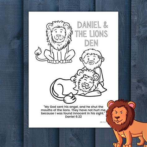 Daniel And The Lions Den Coloring Page Free Printable Simply Full Of Delight