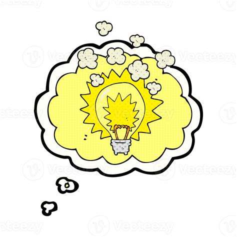 Thought Bubble Cartoon Light Bulb Shining 44961117 Png