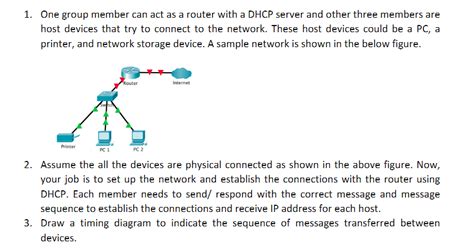 Solved One group member can act as a router with a DHCP | Chegg.com