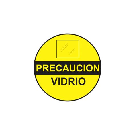 Señalamientoetiqueta Precaución Vidrio