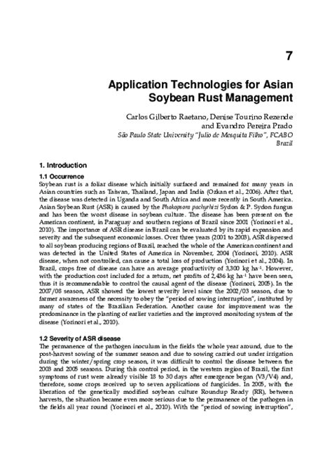 Pdf Application Technologies For Asian Soybean Rust Management