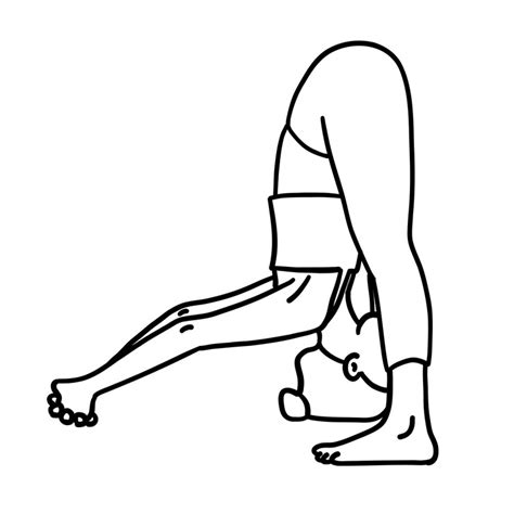 Premium Vector Female Lady Training Yoga Pose In Cartoon Outline Flat