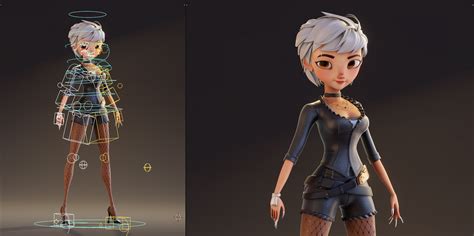 Blender Rigged Stylized Girl Luna Superhive Formerly Blender Market