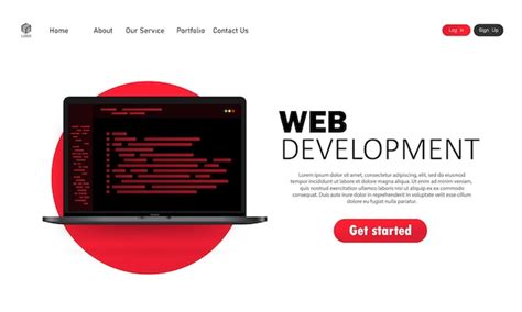 Premium Vector Web Development On Computer Illustration Flat Design