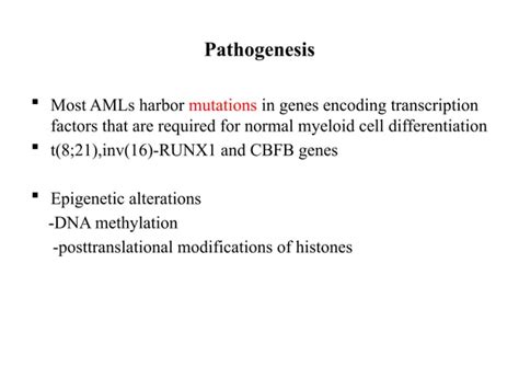 Acute Myeloid Leukemia Classification Pptx