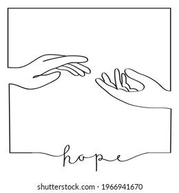 Hand Line Art Hand Drawn Hope Stock Vector Royalty Free 1966941670