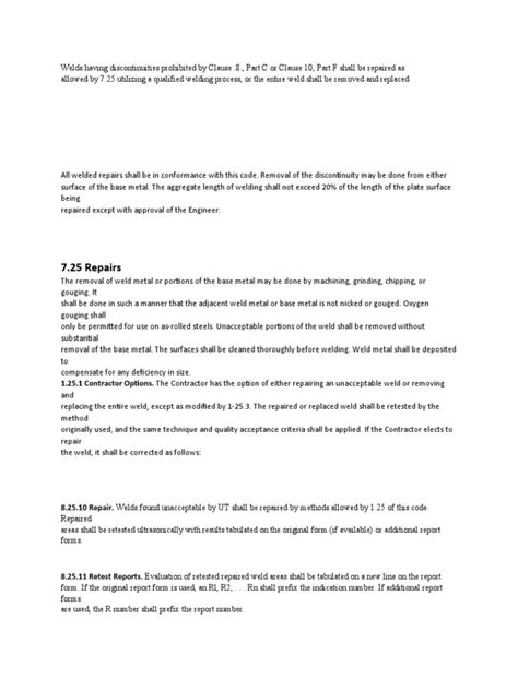 Weld Repair Aws D1 1 Pdf Welding Construction