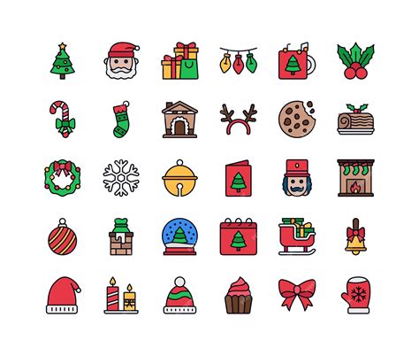 Premium Vector Christmas Icon Set Filled Line Style Icons