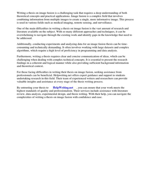 thesis on image fusion pdf wavelet information