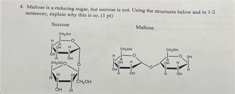 Solved 4 Maltose Is A Reducing Sugar But Sucrose Is Not
