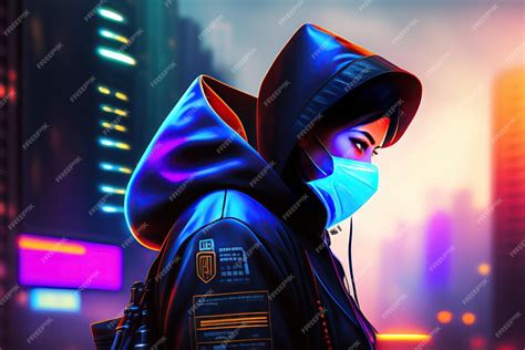 Premium Ai Image Hacker In Cyberpunk Style Digital Art