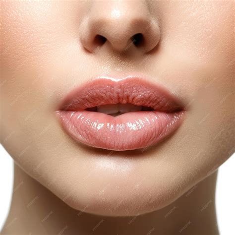 Close Up Gorgeous Woman Middle Of The Face Focusin On Lips Premium Ai