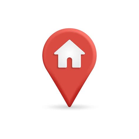 premium vector 3d red map pointer with house icon vector illustration