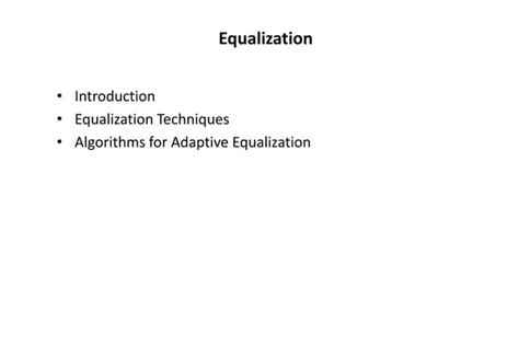 equalization pdf