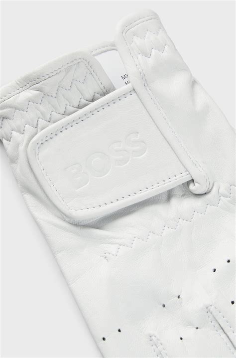 Boss Nappa Leather Glove With Lasered Dots White