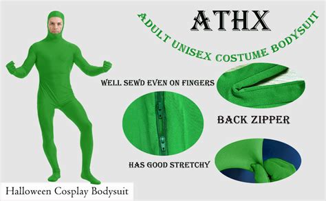 Athx Mens And Womens Spandex Open Face Bodysuit Costume Adult Stretchy Halloween