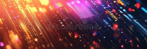 Abstract Digital Network With Colorful Lines And Glowing Lights A Vibrant Abstract Image
