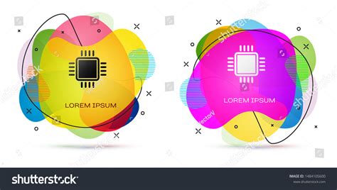 Color Computer Processor Microcircuits Cpu Icon Stock Vector Royalty Free