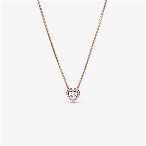 Sparkling Heart Collier Necklace Pandora Halskette Pandora Roségold