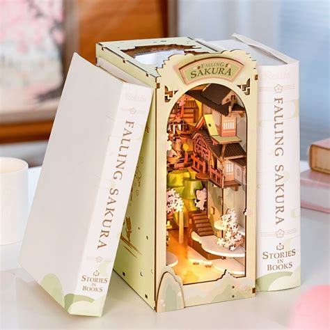 Falling Sakura Diy Book Nook 3d Wooden Puzzle Diyative™