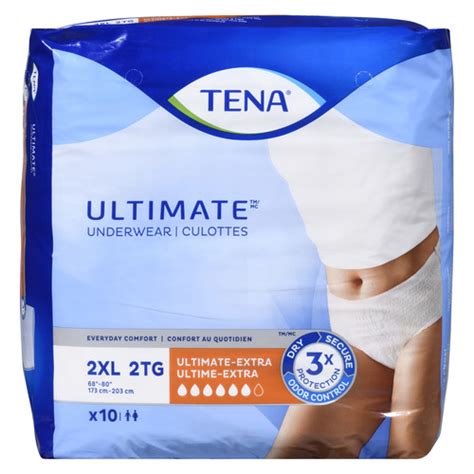 Buy Tena Ultimate Underwear Ultimate Extra Absorbency 2xl 10 Count