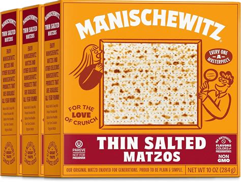 Manischewitz Old Fashioned Thin And Crisp Salted Matzo 284g Pack Of 3