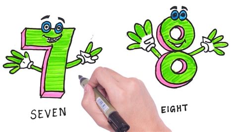 How To Draw A Cartoon Number 7 And 8 Easy Step By Step Number Drawing