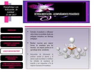 Retroalimentación Como Apoyo Al Docente Ppt