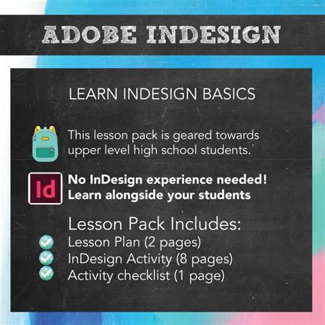 Adobe Indesign Intro Activity Lesson For Middle School High School