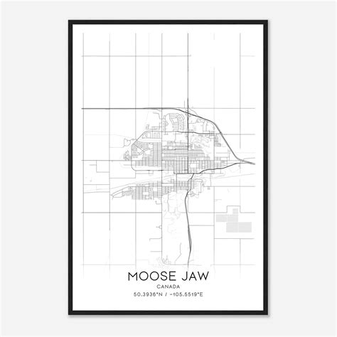 Moose Jaw Canada Map Poster Modern Home Decor Wall Art Print Custom