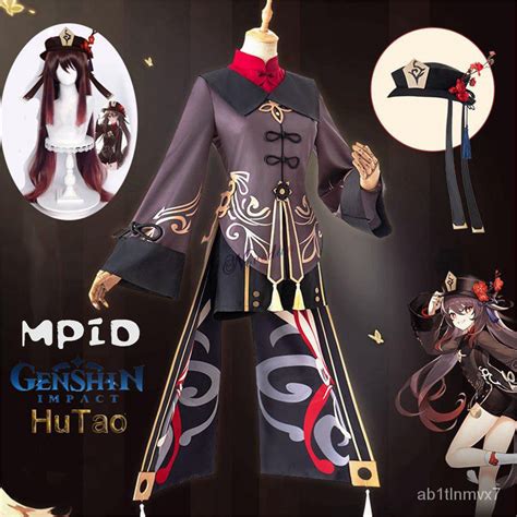 Jual Mpid™ Kostum Hu Tao Cosplay Fullset Premium Baju Wig