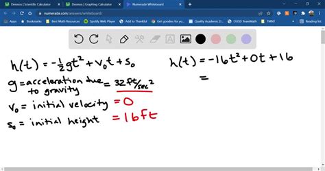 Solved An Object Is Dropped From A Ladder At A Height Of 16 Feet How