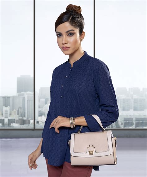 Blue Georgette Ladies Shirt