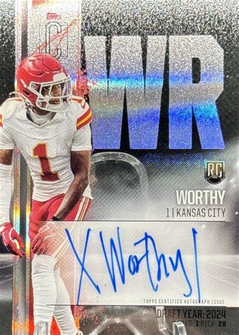 Xavier Worthy 2024 Topps Signature Class Rcc Xw Rookie Crystal Clear