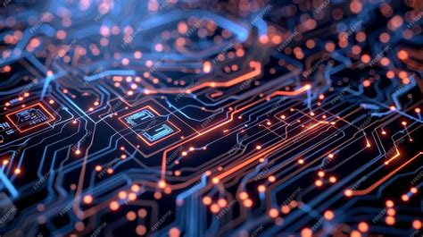 Premium Photo A Circuit Boardlike Design Overlaying A Figure